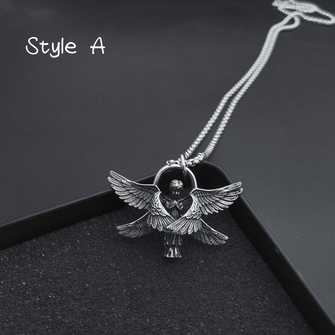Seraph Prayer Angel Pendant/wing Feather Necklaces/stainless Steel/18k ...