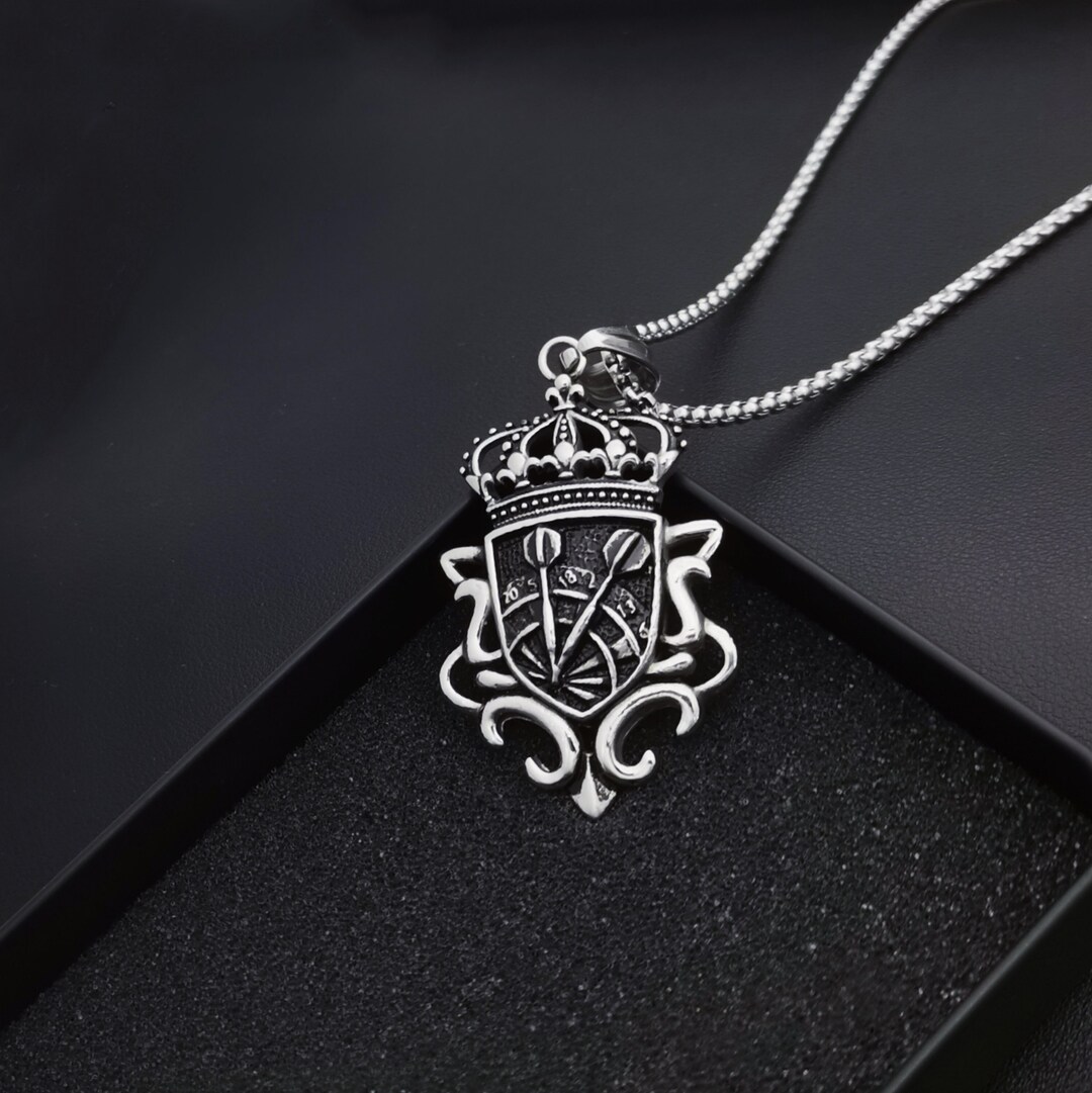 Solid Crown Arrow Shield Charm/mediaeval Crusader Knights Pendant/fleur ...