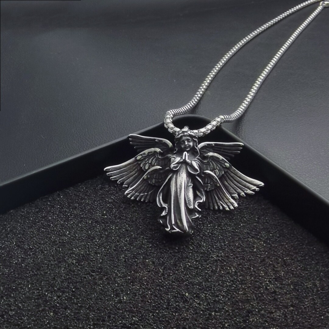Engraved Seraph Prayer Angel Pendant/wing Feather Necklace/316l ...