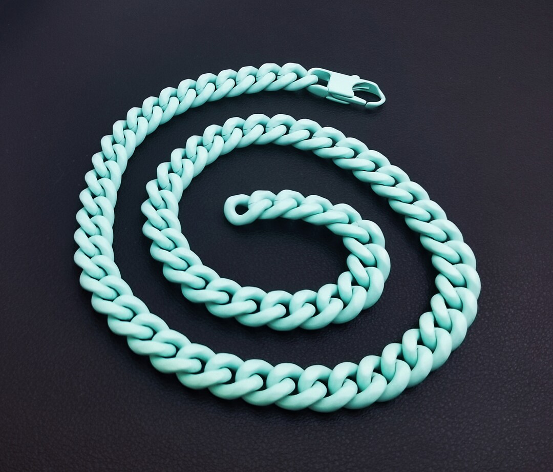 10mm Neon Cuba Curb Chain Necklace/bracelet/316l Stainless Steel/mens ...