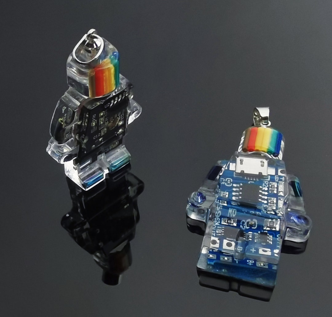 Black Blue Gear Electronic Robot Pendant Necklace/mens Womens Unisex ...