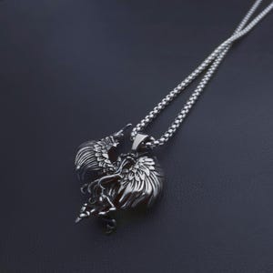 Engraved Dark Angel Pendant/evil Spirit Demons Wings Feather Angel/18k ...
