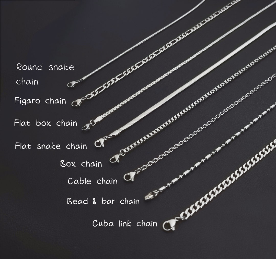 Box Chain,flat Box Chain,round Snake Chain,0.9/1.5/2/2.5/3/4mm,16"18"20 ...