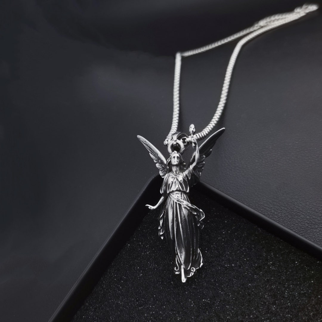 3D Standing Archangel Pendant/wing Feather Necklace/316l Stainless ...