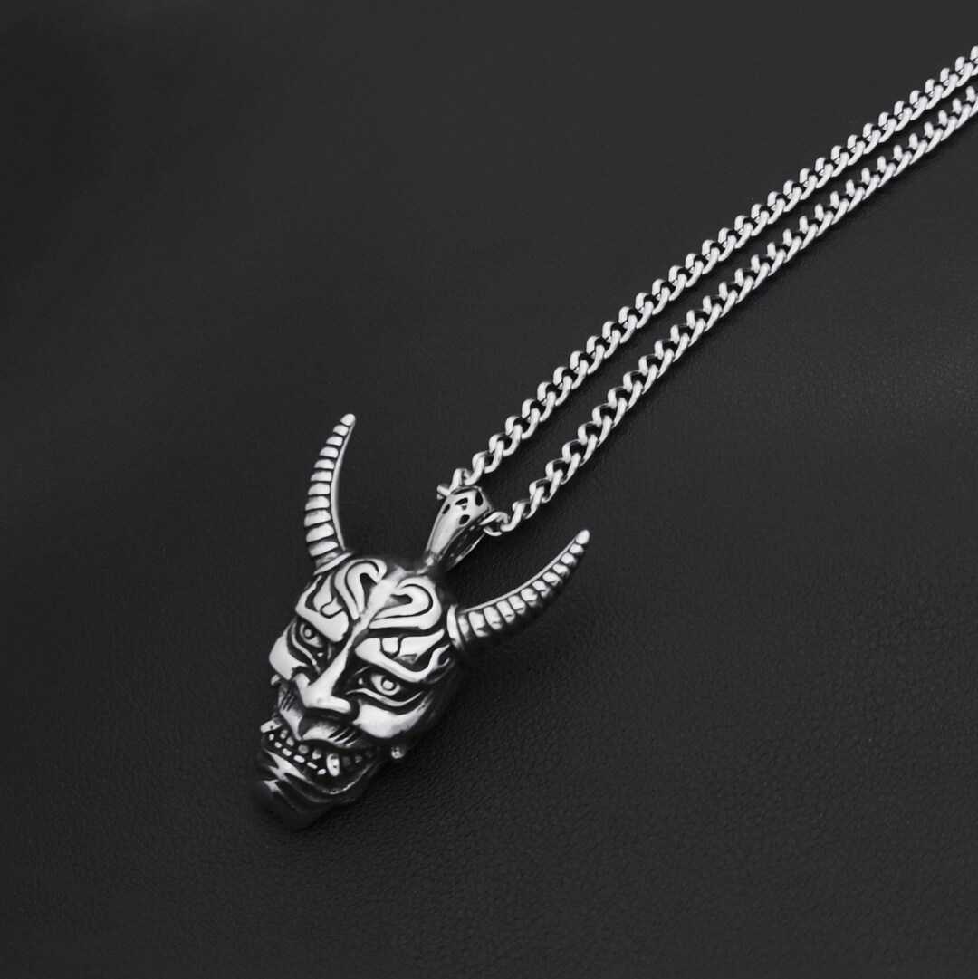 Hannya Mask Pendant/evil Oni Noh Prajna Necklace/316l Stainless Steel ...