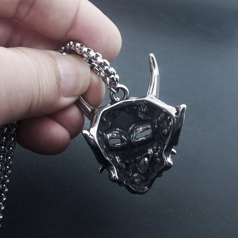 Large Evil Oni Noh Hannya Mask Pendant/japanese Prajna - Etsy