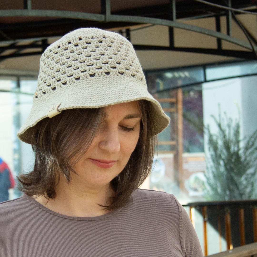Easy Crochet Bucket Hat Pattern PDF, Beginner Crochet Hat, Summer Beach ...