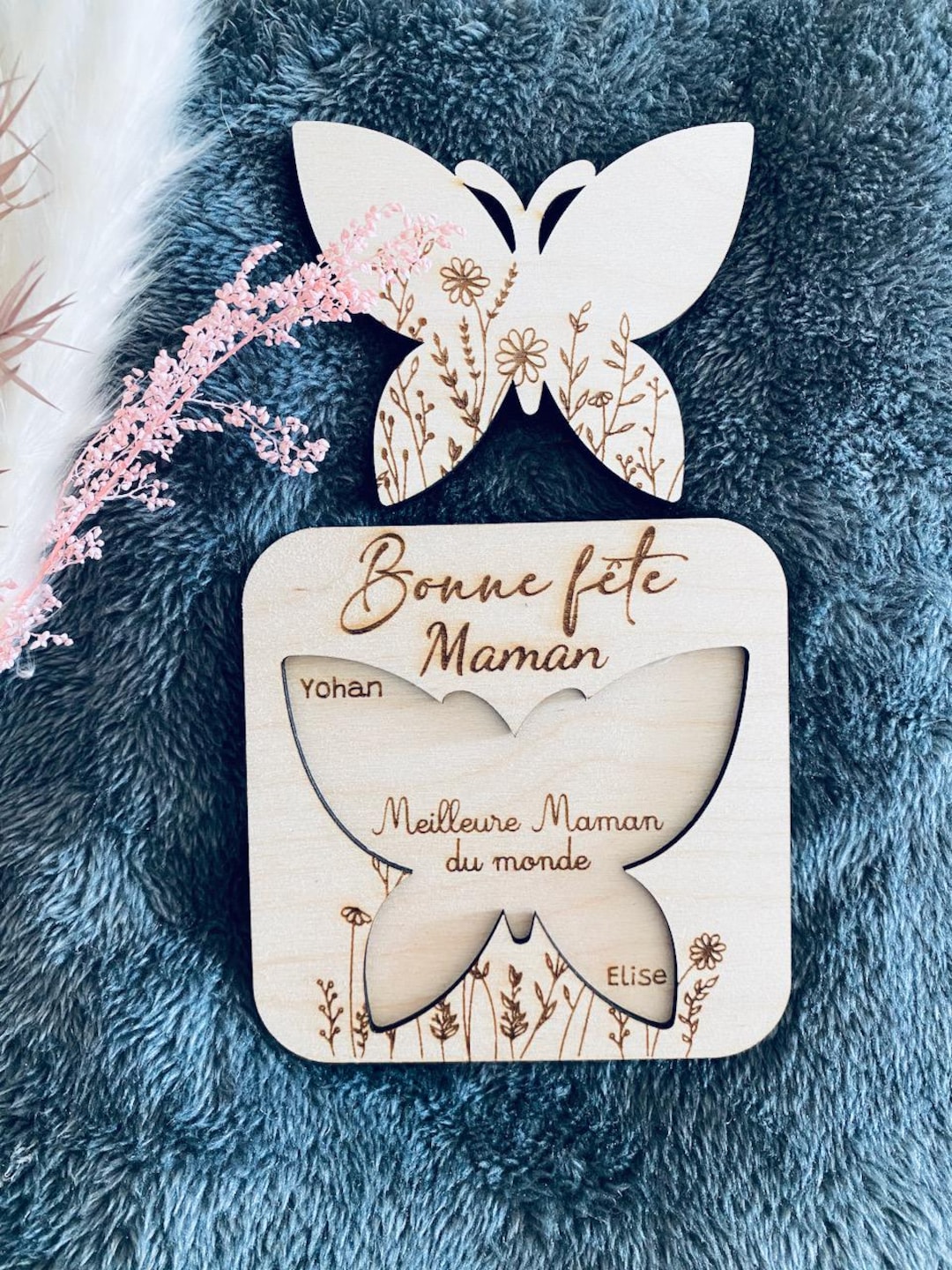 Mom's Box, Wooden, Personalized Gift With Message, Butterfly Theme ...