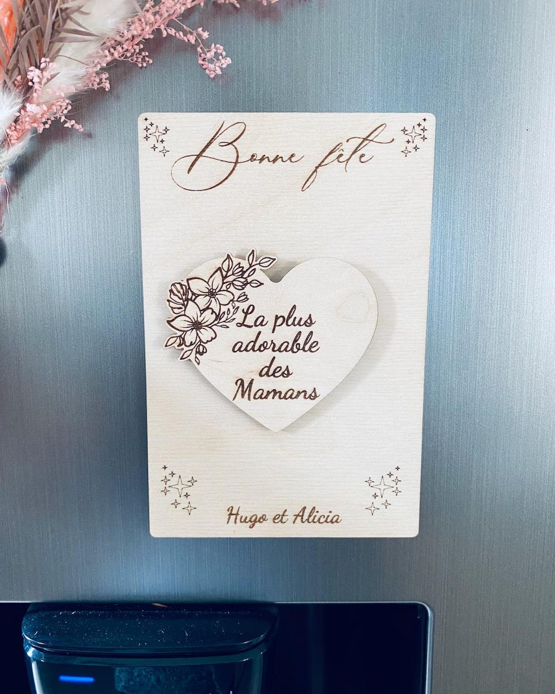 Personalized Wooden Magnet With Mother's Day Card, Also in Wood. Mother ...