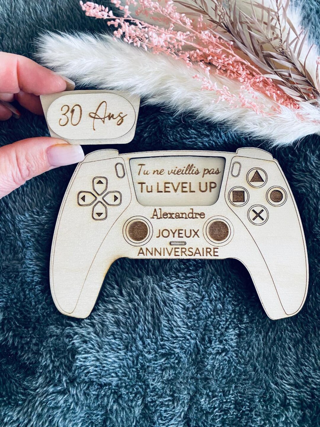 Personalized Birthday Card, in the Shape of a Controller, in Wood ...