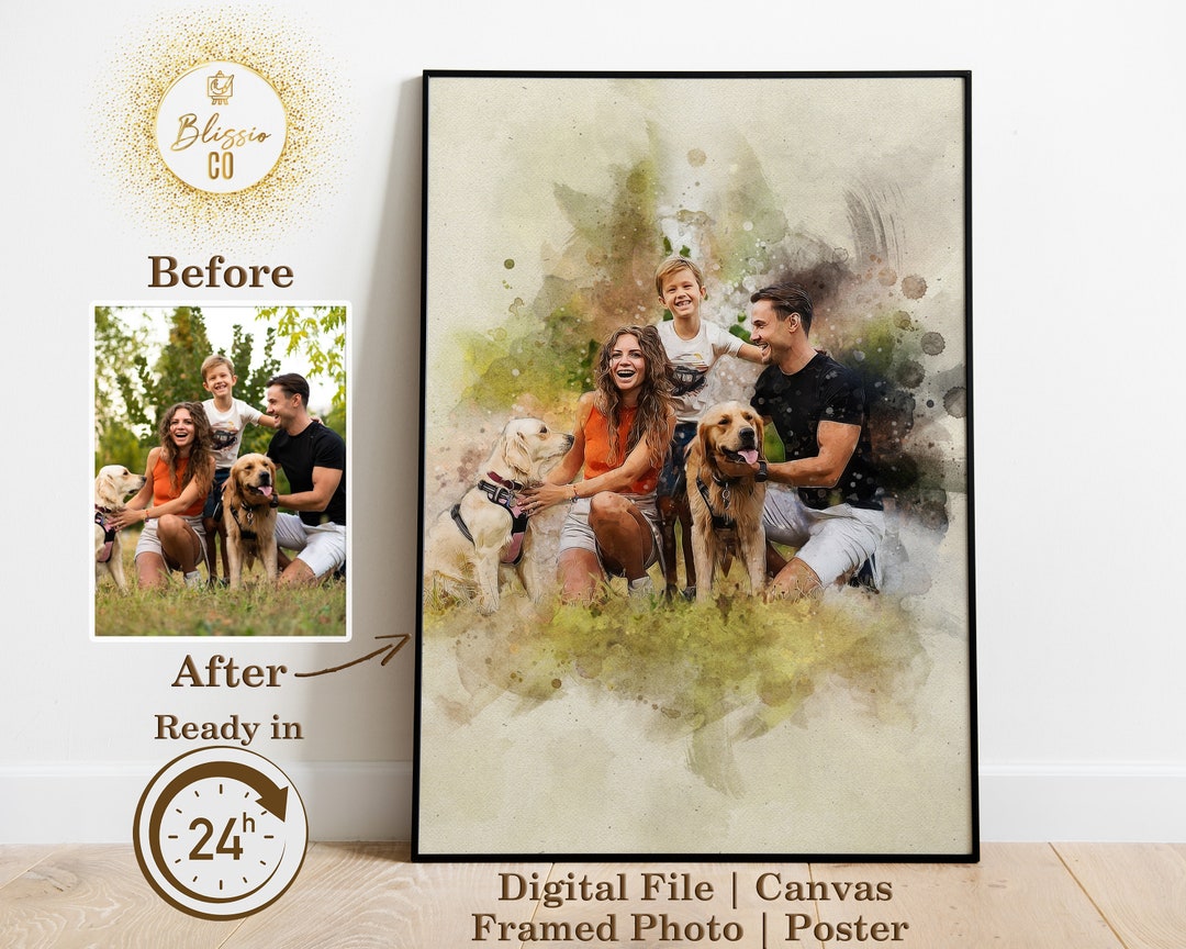 Watercolor Couple Portrait | Birthday Gift Girlfriend Boyfriend ...