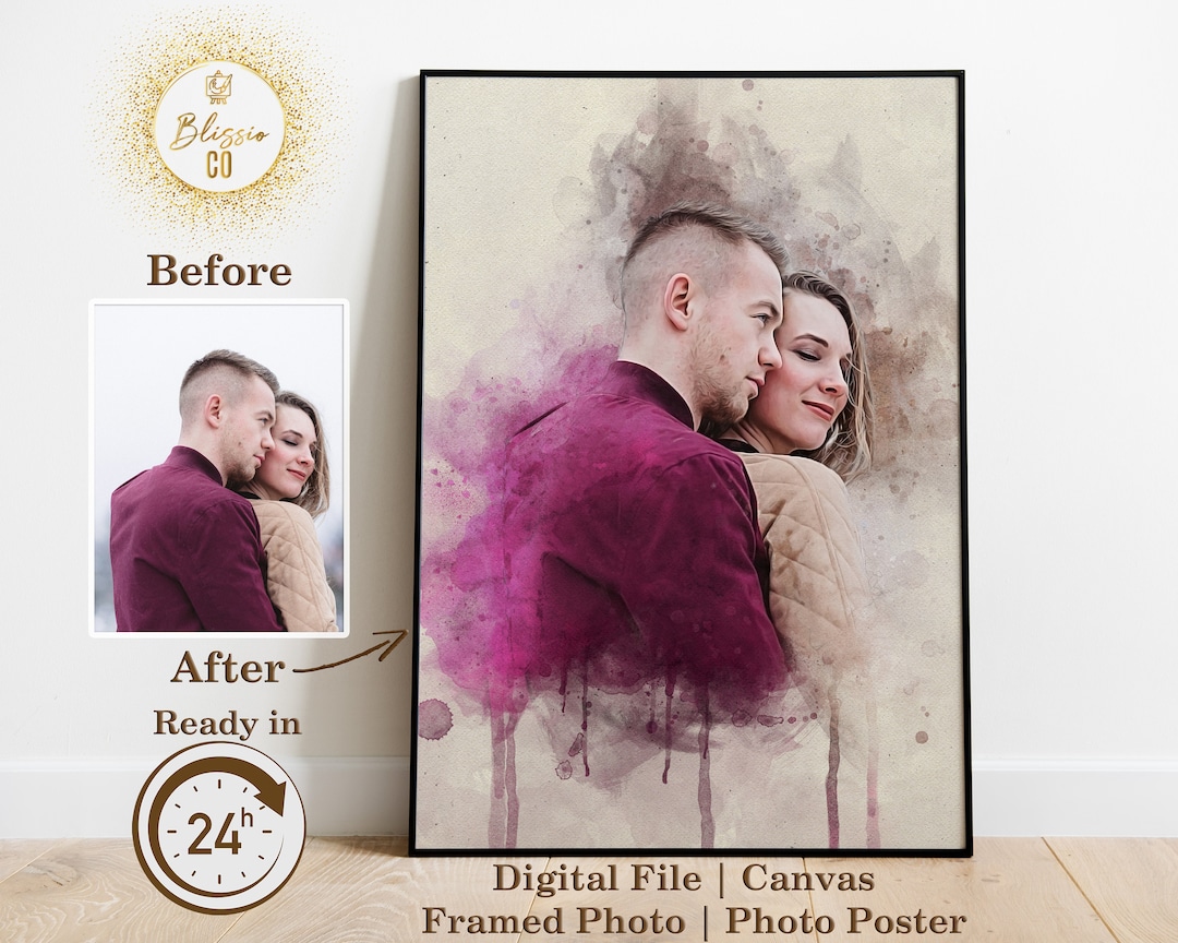 Personalized Love Story Portrait, Custom Painted Personalized Love ...