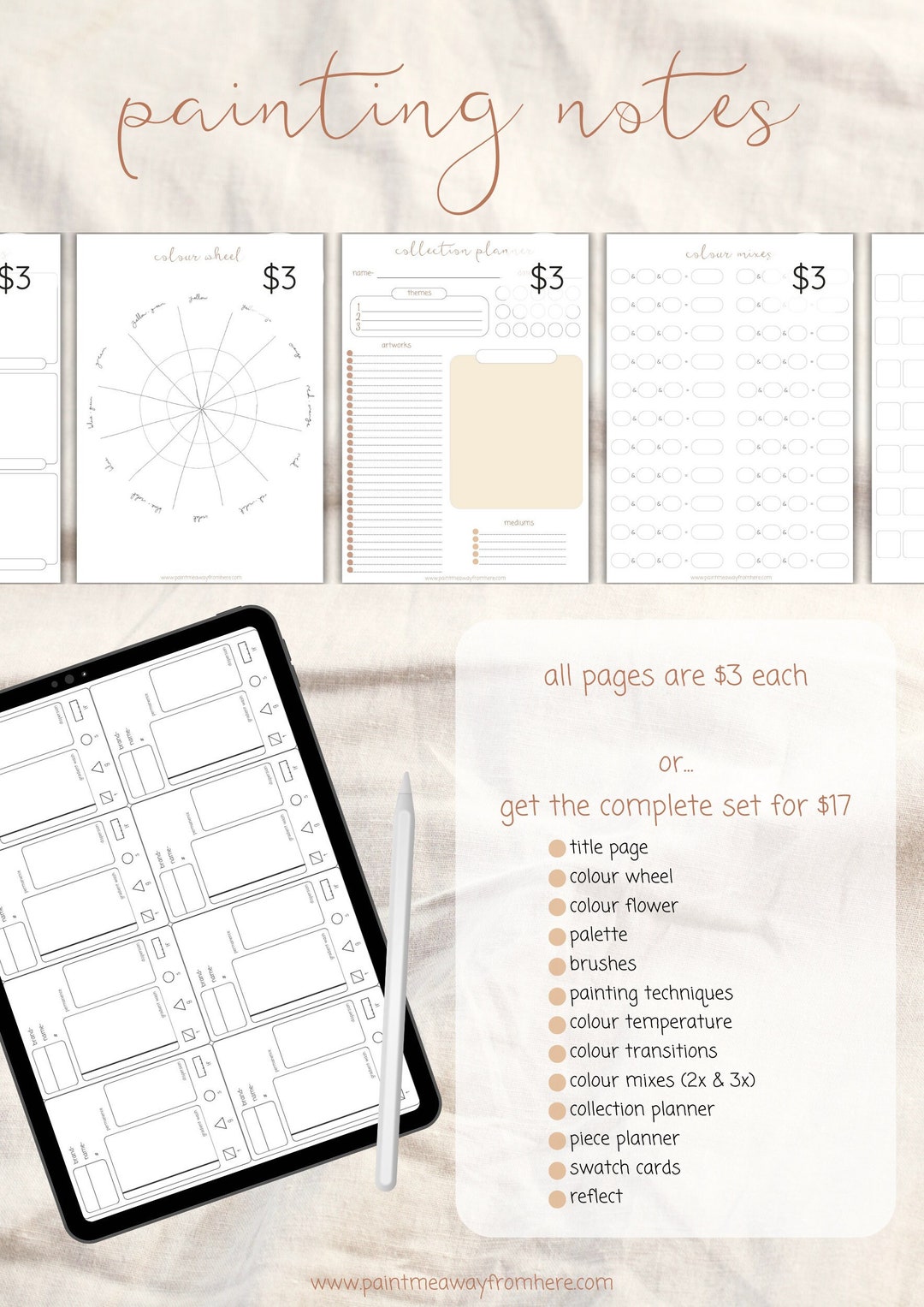 Swatch Cards Painting Notes Instant Download - Etsy