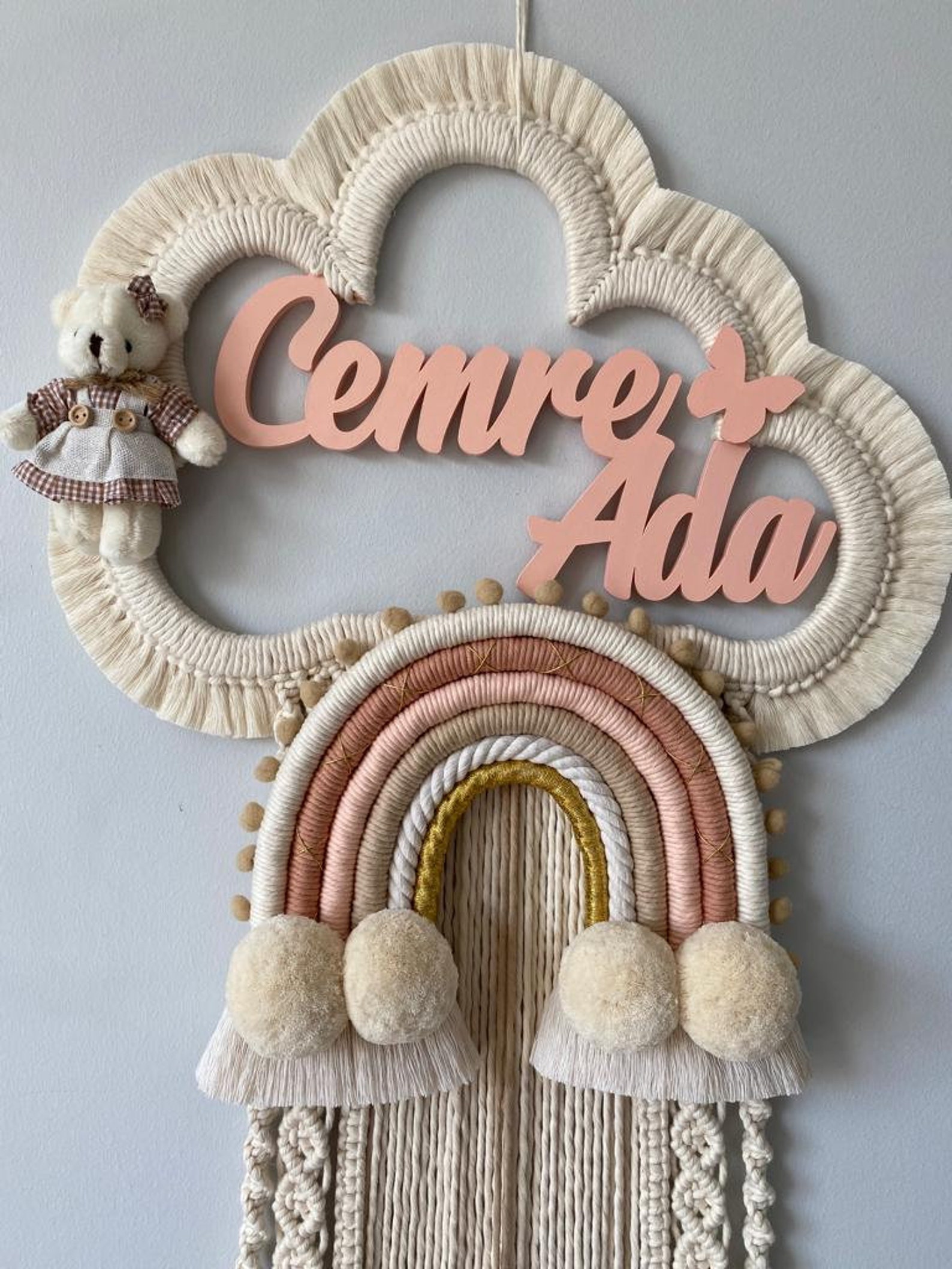 Macrame Door Ornament, Personalized Door Hanging, Custom Macrame Wall ...