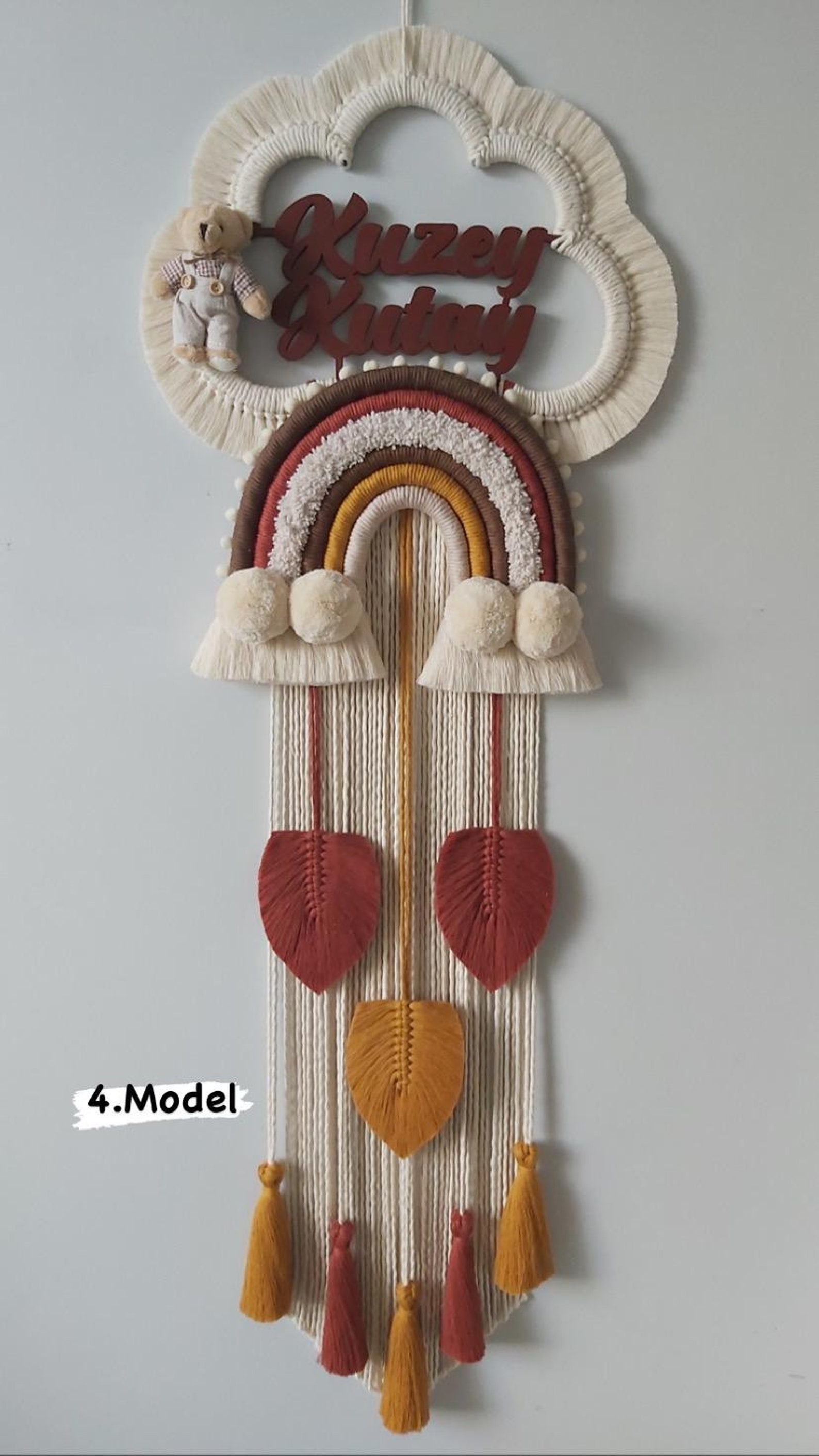 Macrame Door Ornament, Macrame Rainbow, Door Sign, Baby Name Sign ...