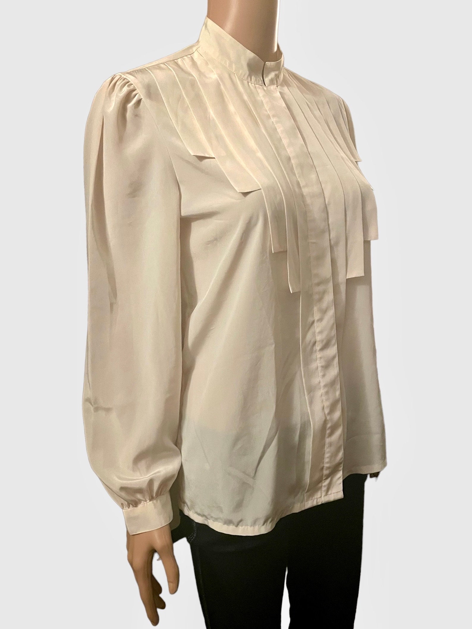 Rare Vintage 1980s Pleated Panel Detail Art Deco Style Button up Shirt ...