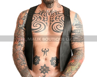 Leather Bar Vest for Men Open Front Leather Vest for Men - Etsy