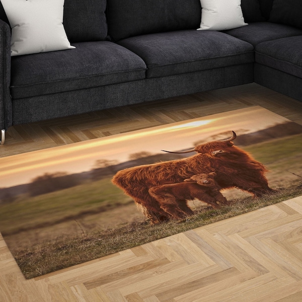 Highland Cow Rug - Etsy