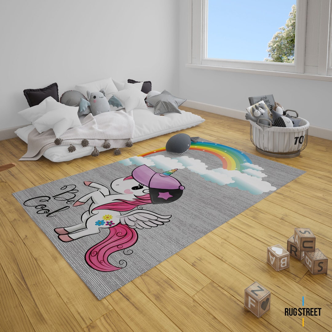 Unicorn Rug, Rainbow Unicorn Rug, Kids Room Rug, Design Rug, Popular ...