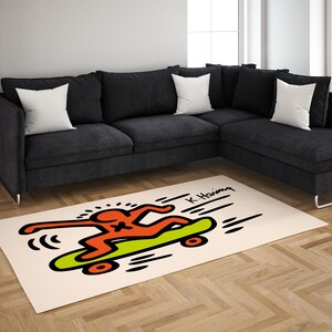 KH, KH Rug, Skate Lover Pop Art Carpet, Sports Room Decor, Skateboard ...