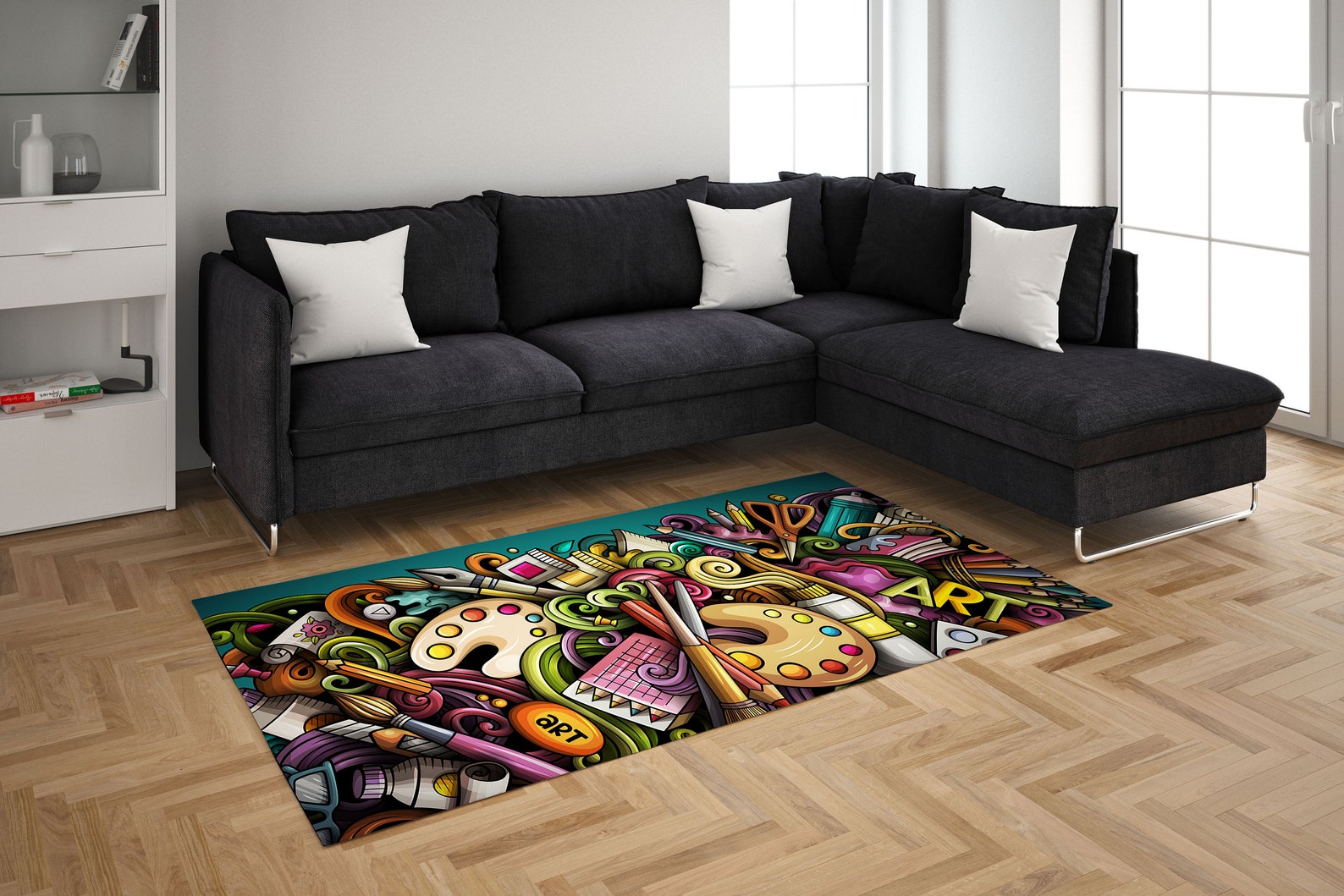Doodle Rug, Graffiti Rug, Illustrator Rug, Art Rug, Painter Themed Rug ...