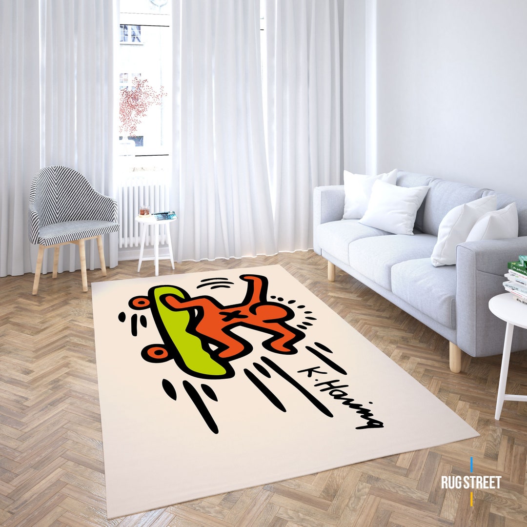 KH, KH Rug, Skate Lover Pop Art Carpet, Sports Room Decor, Skateboard ...