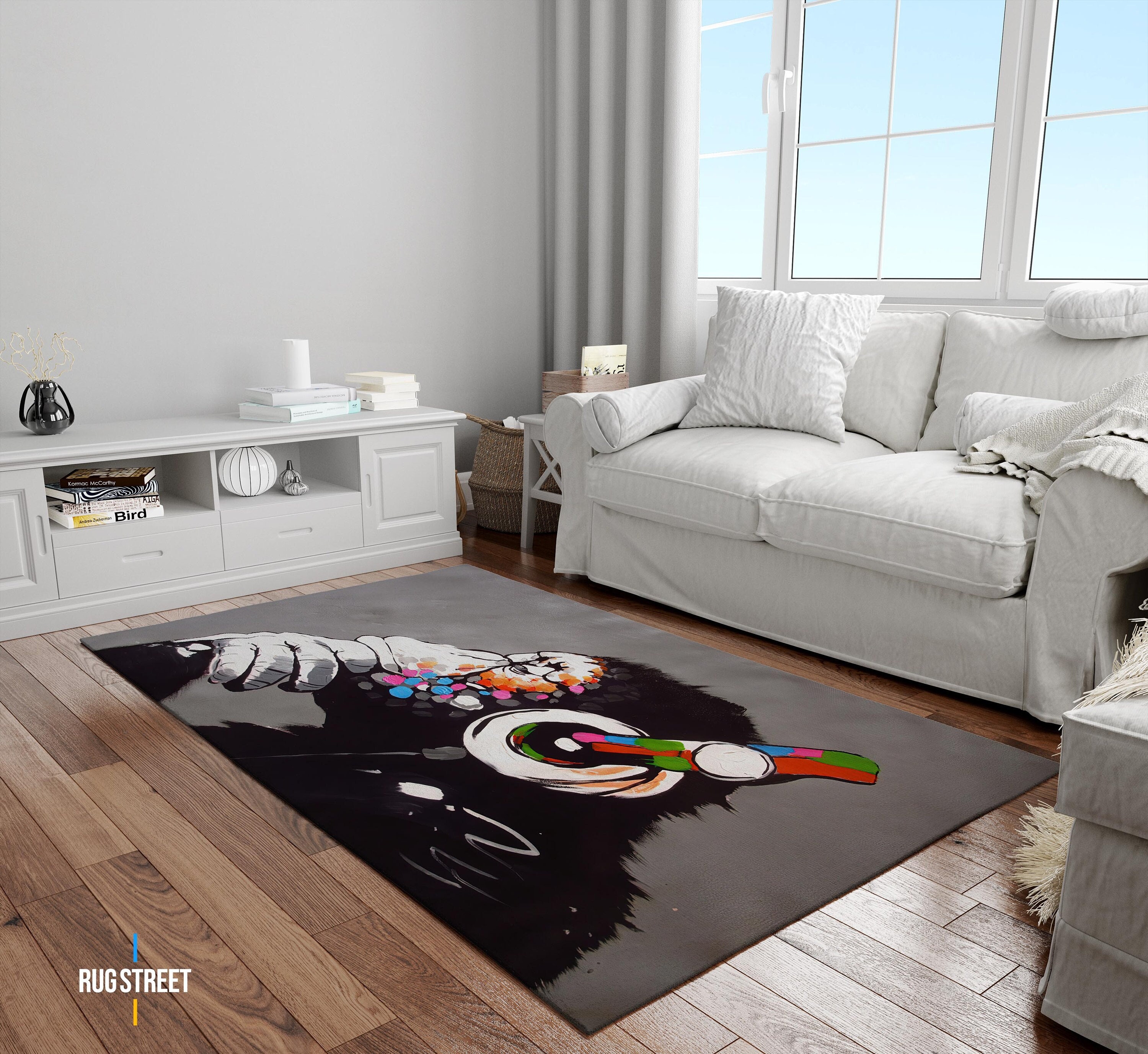 Banksy Thinking Monkey Rug DJ Monkey Banksy Hypebeast - Etsy