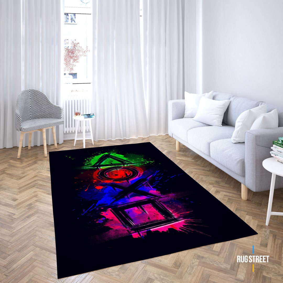 Playstation Rug, Ps3 Decor, Ps4 Decor, Ps5 Decor, Ps Rug, Game Rug ...