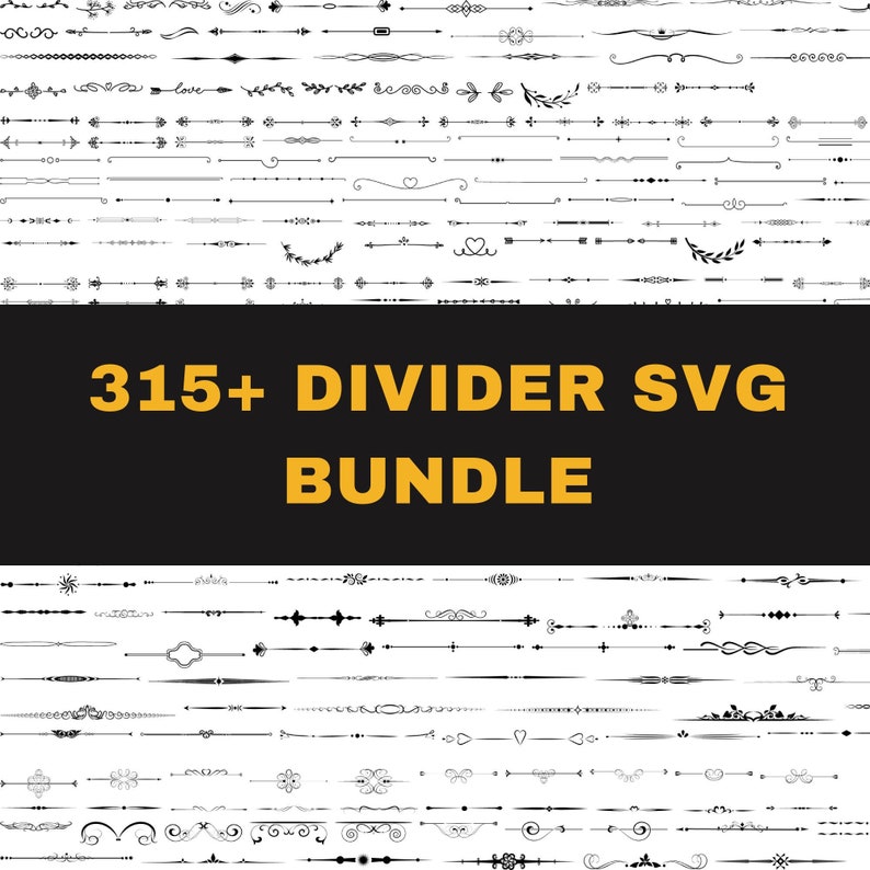 Divider SVG Mega Bundle-315 Floral Text Divider Clipart - Etsy