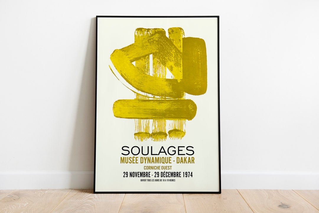 Pierre Soulages Poster Yellow Poster Modern Poster Minimalist - Etsy