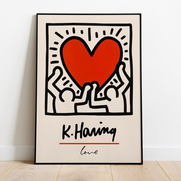 Keith Haring Love Pop Art - Etsy