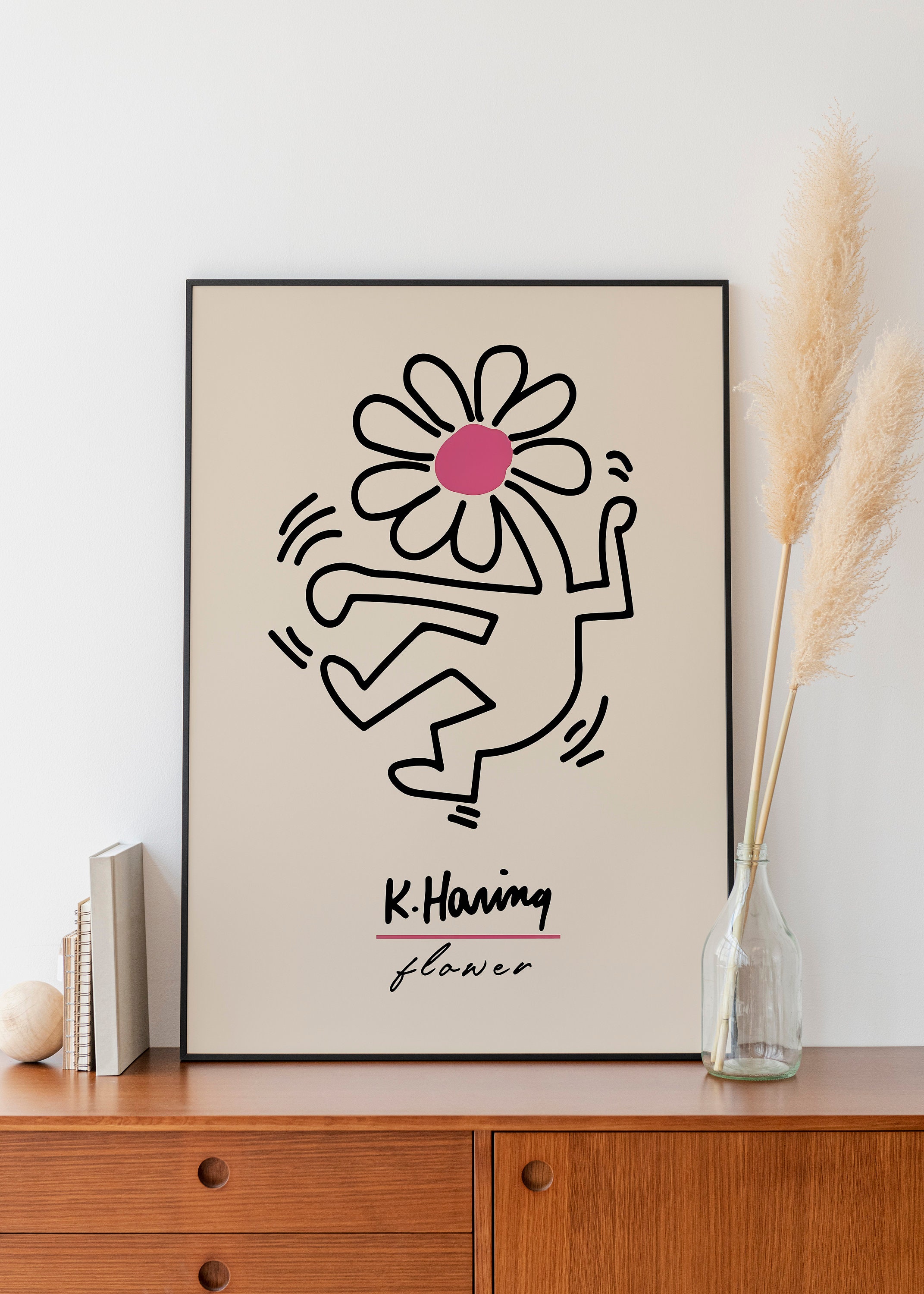 Keith Haring Flower Poster Keith Haring Exhibition Print - Etsy