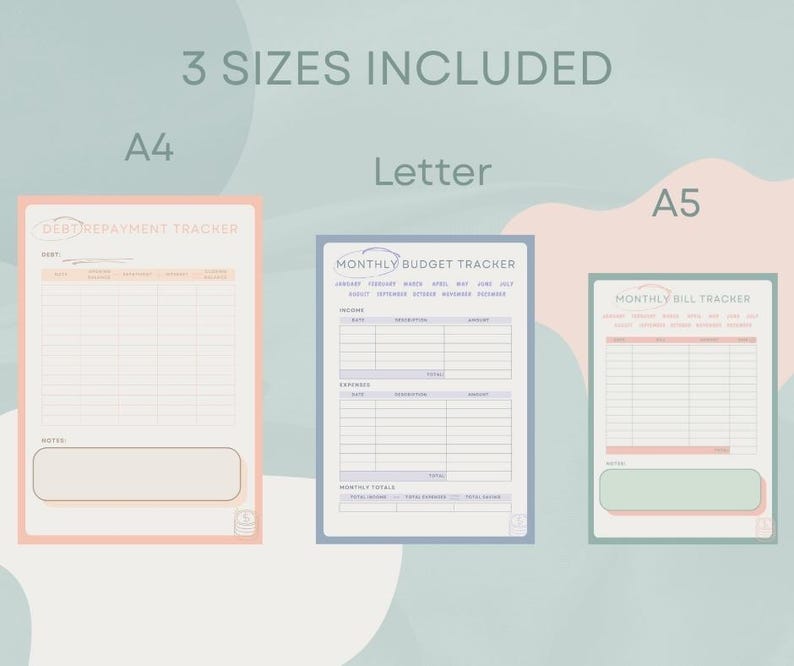 4-in-1 Budget Planner Printable Bundle, PDF Printable, Financial, 4 ...
