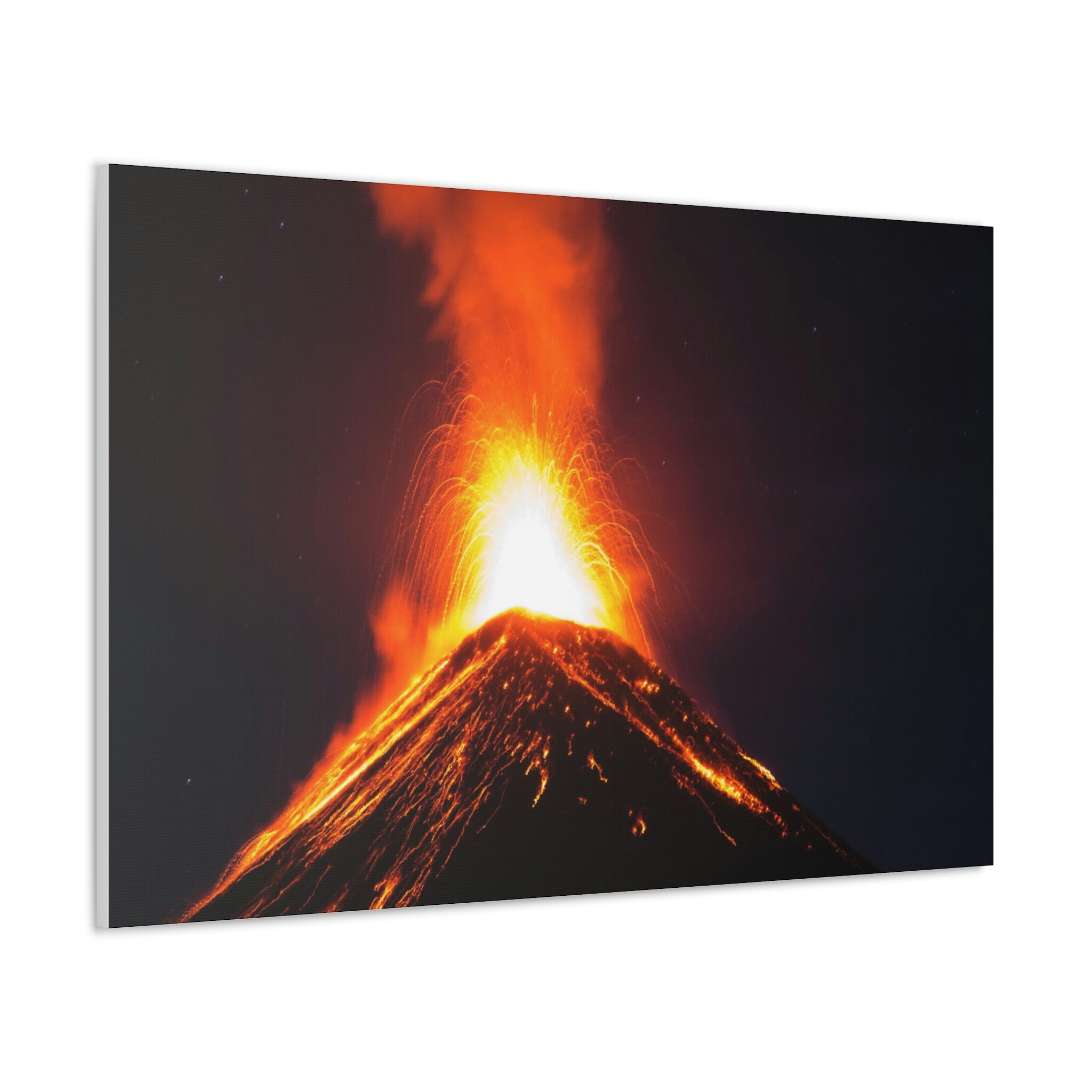 Volcano Canvas Wall Art , Erupting Volcano Canvas, Volcano Canvas - Etsy