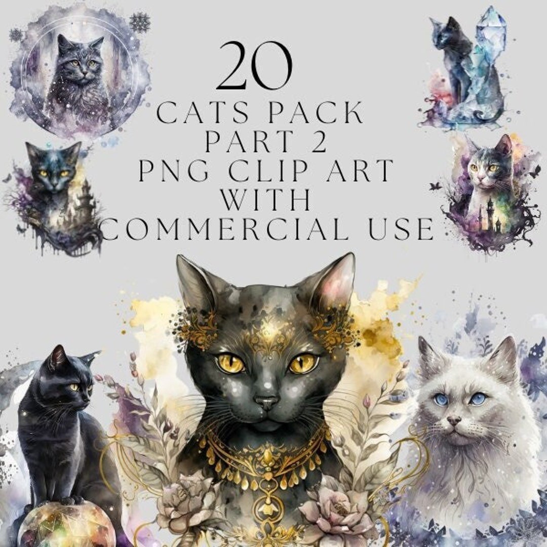 20 Snow Cats Clipart Water Clipart Fantasy Undead Clipart - Etsy