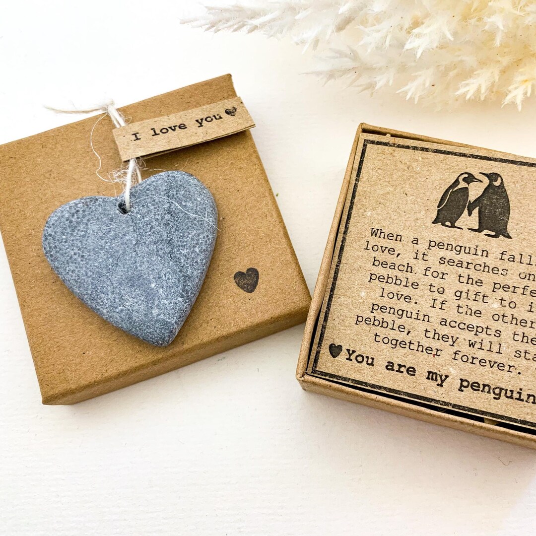 Heart Shaped Rocks Valentines Gifts for Him Meaningful, 1 Year ...