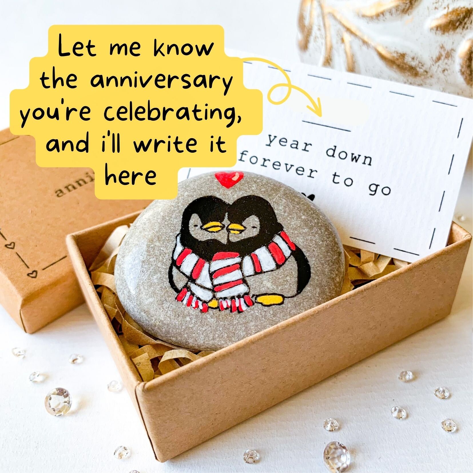 Personalized 2nd Anniversary Gift Penguin Cotton Anniversary - Etsy