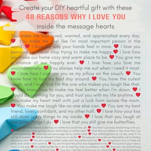 DIY Love Jar, Paper Hearts in a Jar With Love Quotes Reasons Why I Love ...