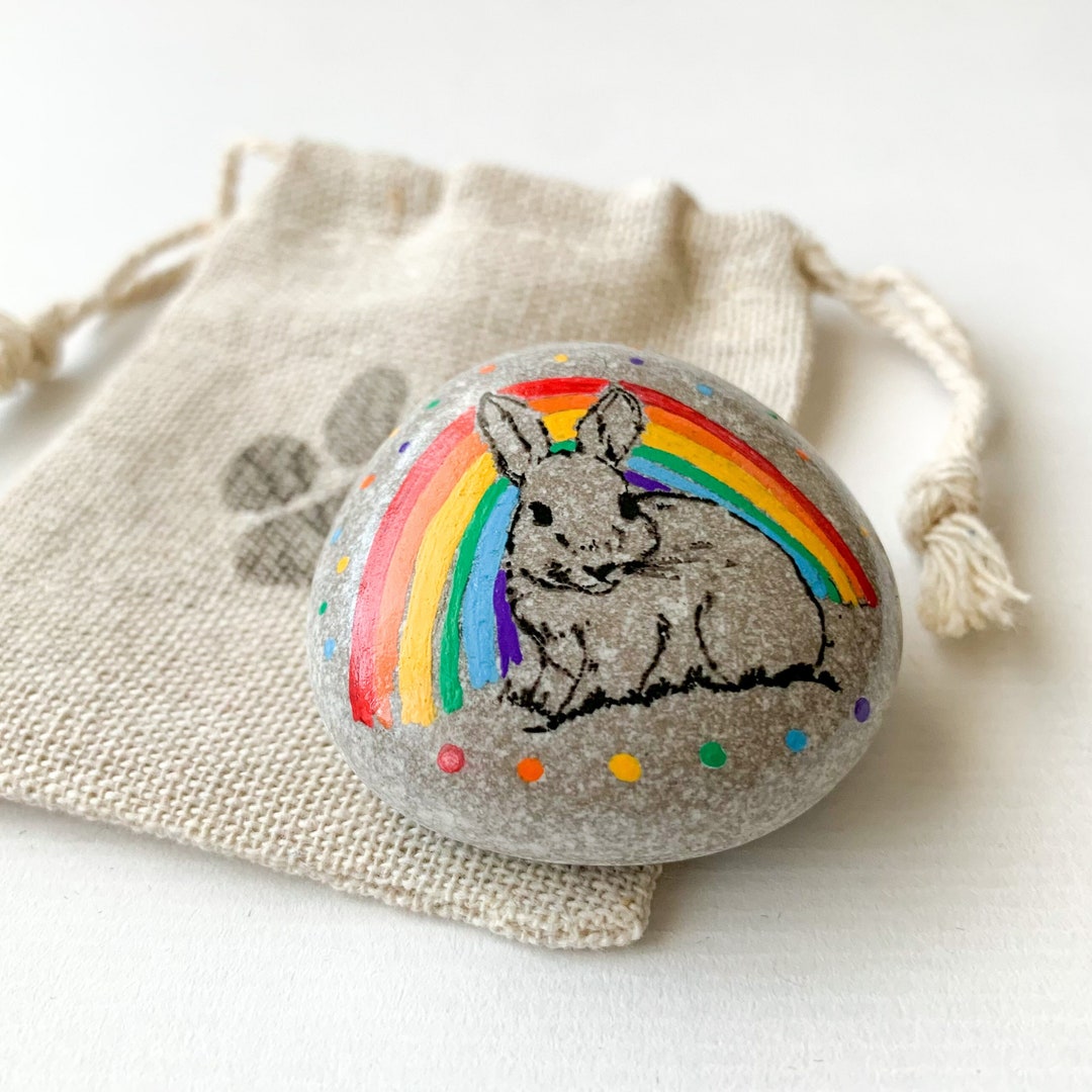Personalized Pet Rabbit Memorial Gift, Rabbit Under Rainbow Sympathy ...