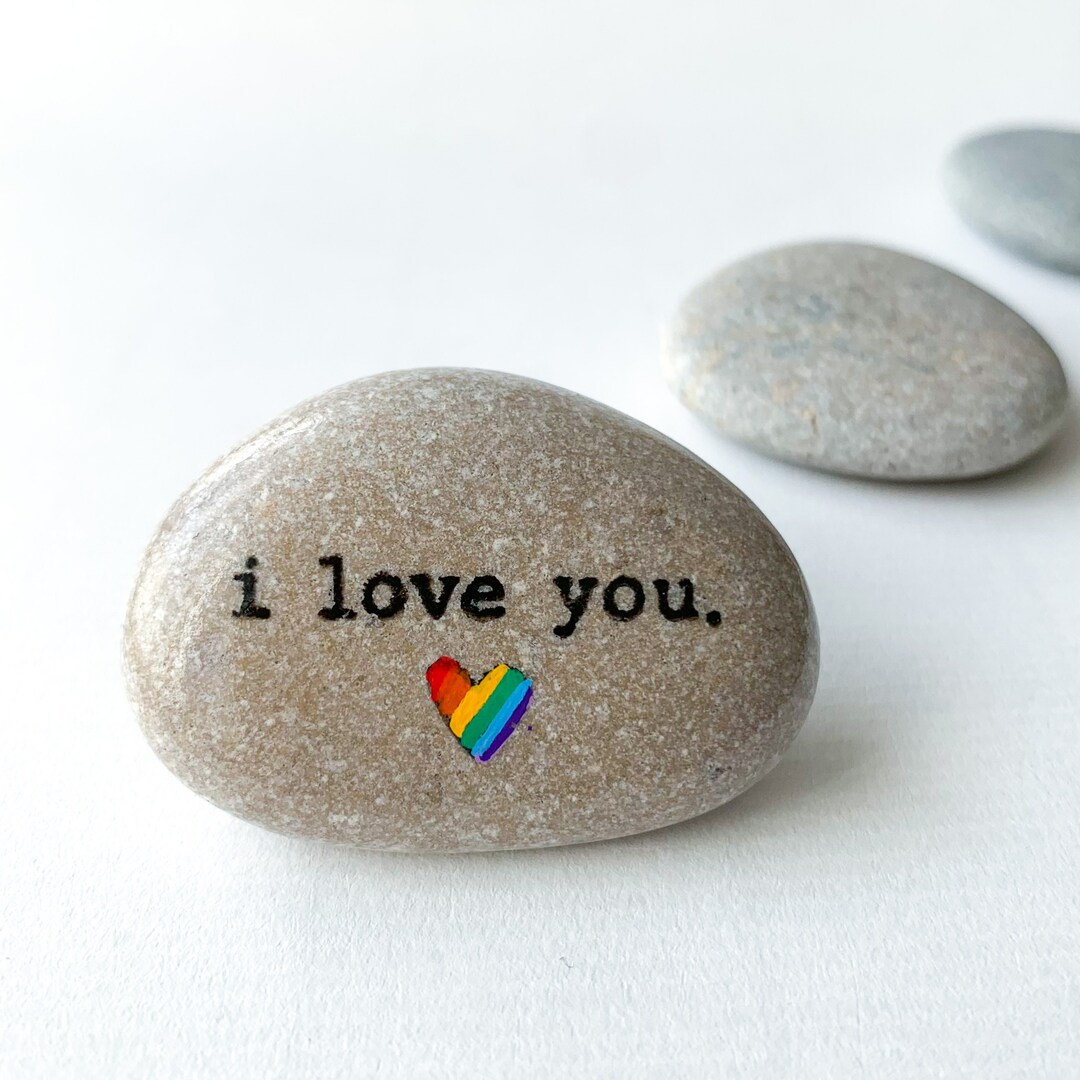 I Love You Pebble Stone Rock Lesbian Gay LGBTQ Gifts Idea for ...