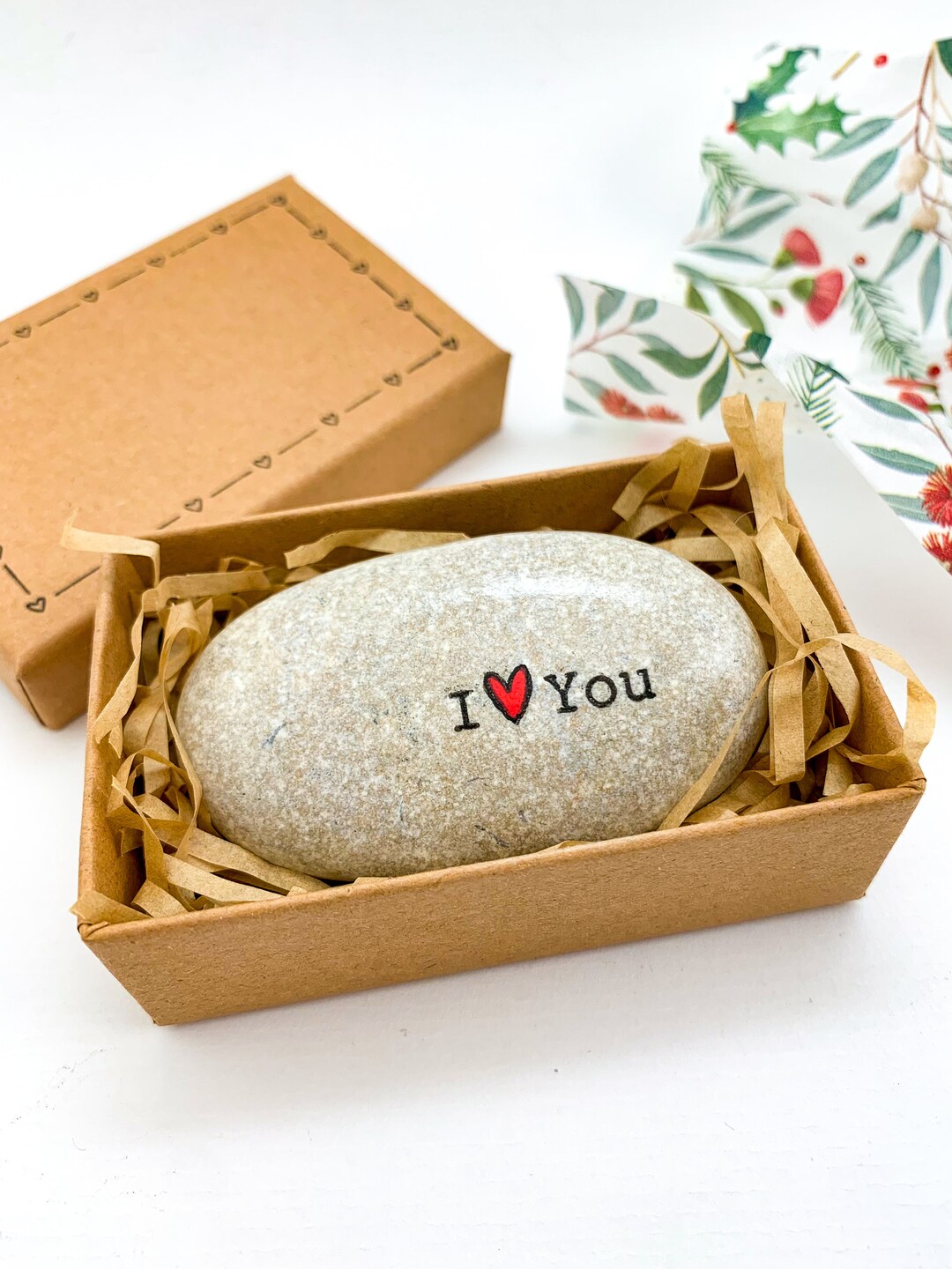 Personalized Stone With I Love You Written, Penguin Pebble, Love Gift ...