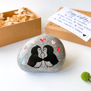 Personalized Penguin Pebble Romantic Boyfriend Birthday Gift for Him ...