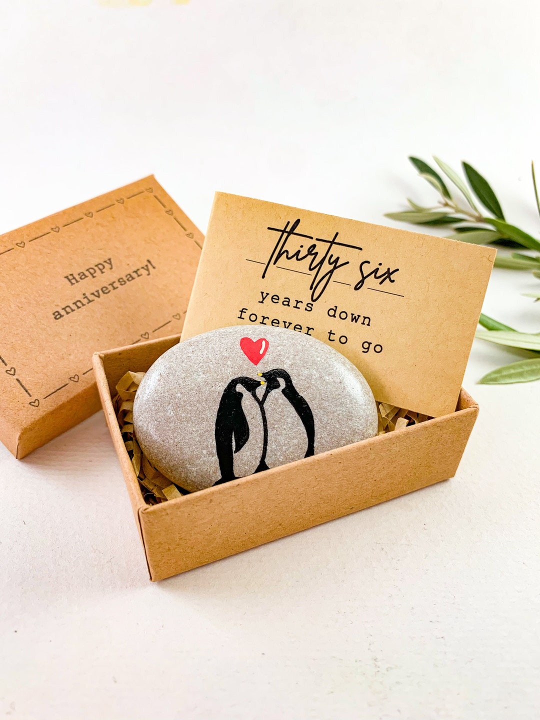 Personalized 36th Anniversary Gift for Husband Wife Penguins Couple on ...