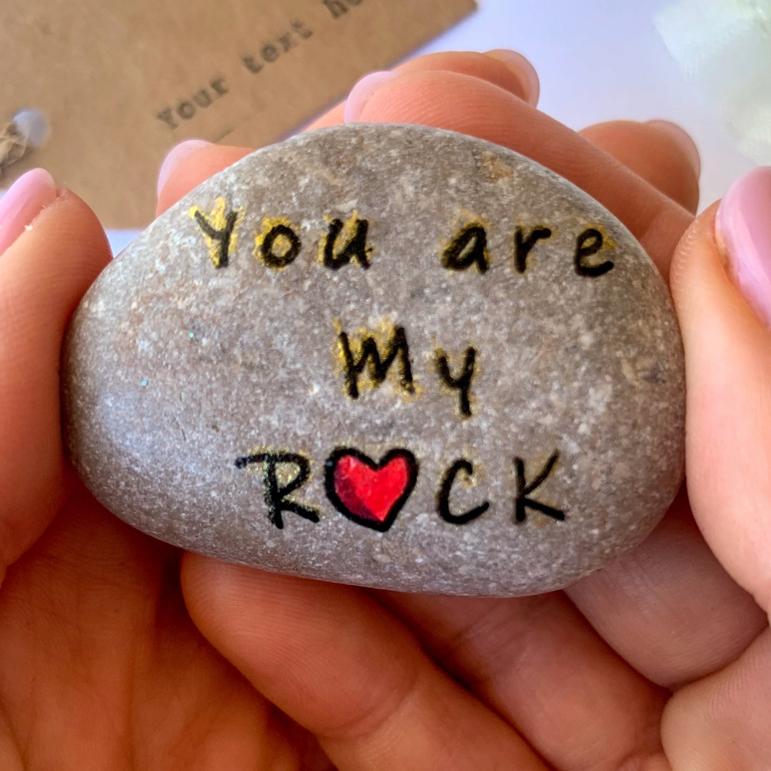 You Are My Rock Personalized Inspiration Stone Word My Rock Pocket Hug ...