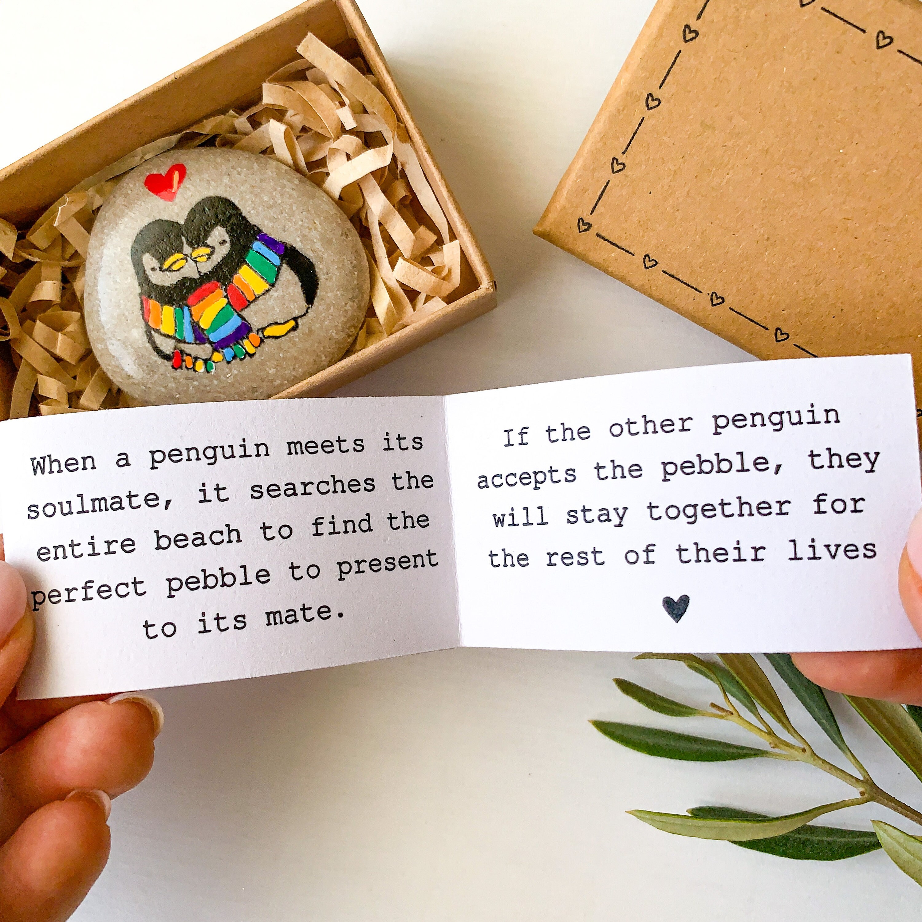 Personalized Lesbian Girlfriend Gift, LGBTQ Pride Penguin Gift Pebble ...