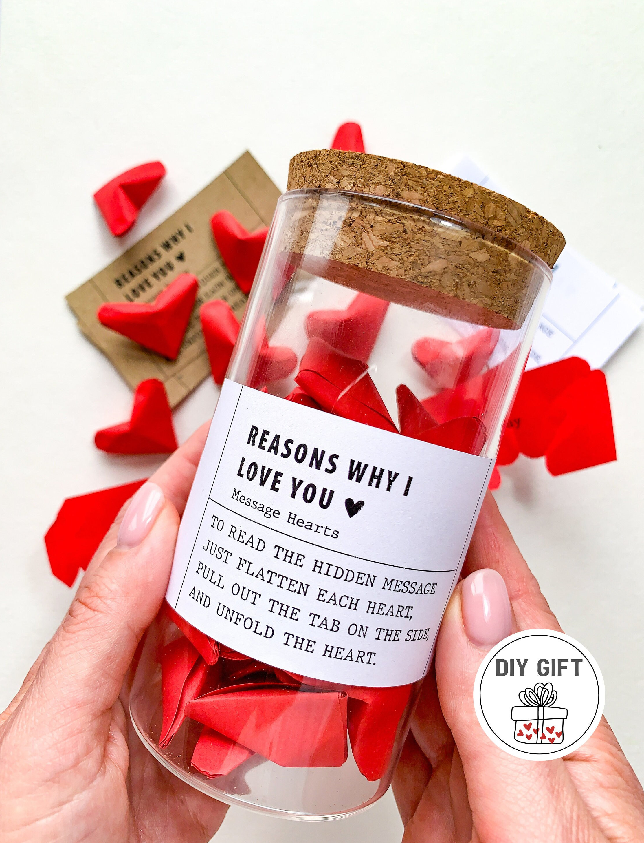 DIY Long Distance Relationships Gifts Reasons Why I Love You Printable Love Messages Heart LDR Present Sentimental Boyfriend Girlfriend Gift Etsy