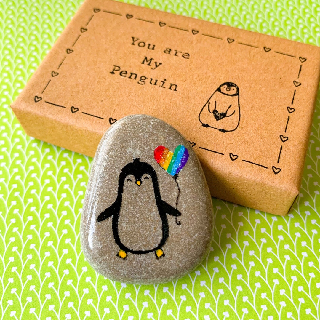 Penguin Pocket Hug Rainbow Gift for Gay Friend Lesbian WLW - Etsy