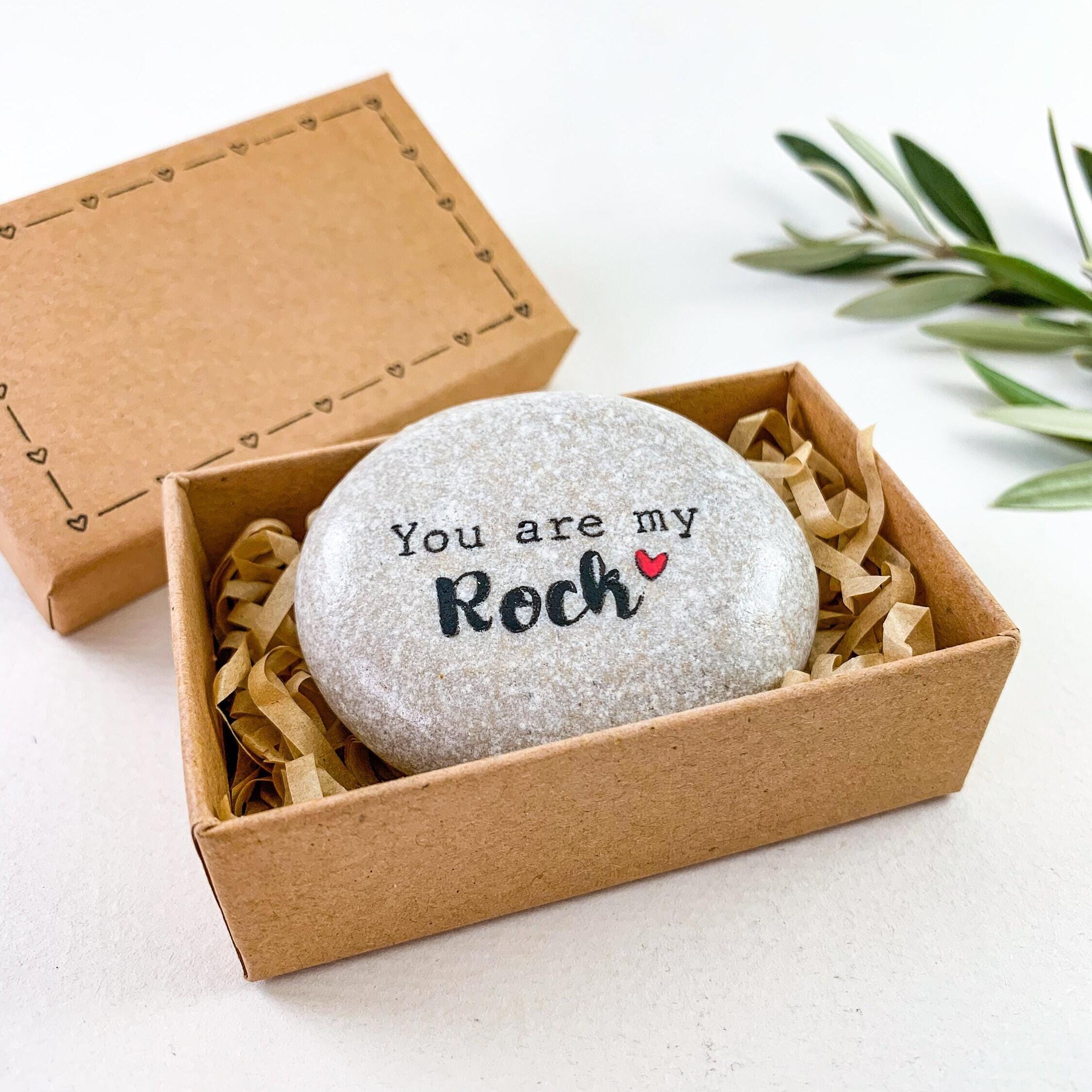 Personalized You Are My Rock Rock Gift, Pebble You’re My Rock Mom Dad ...