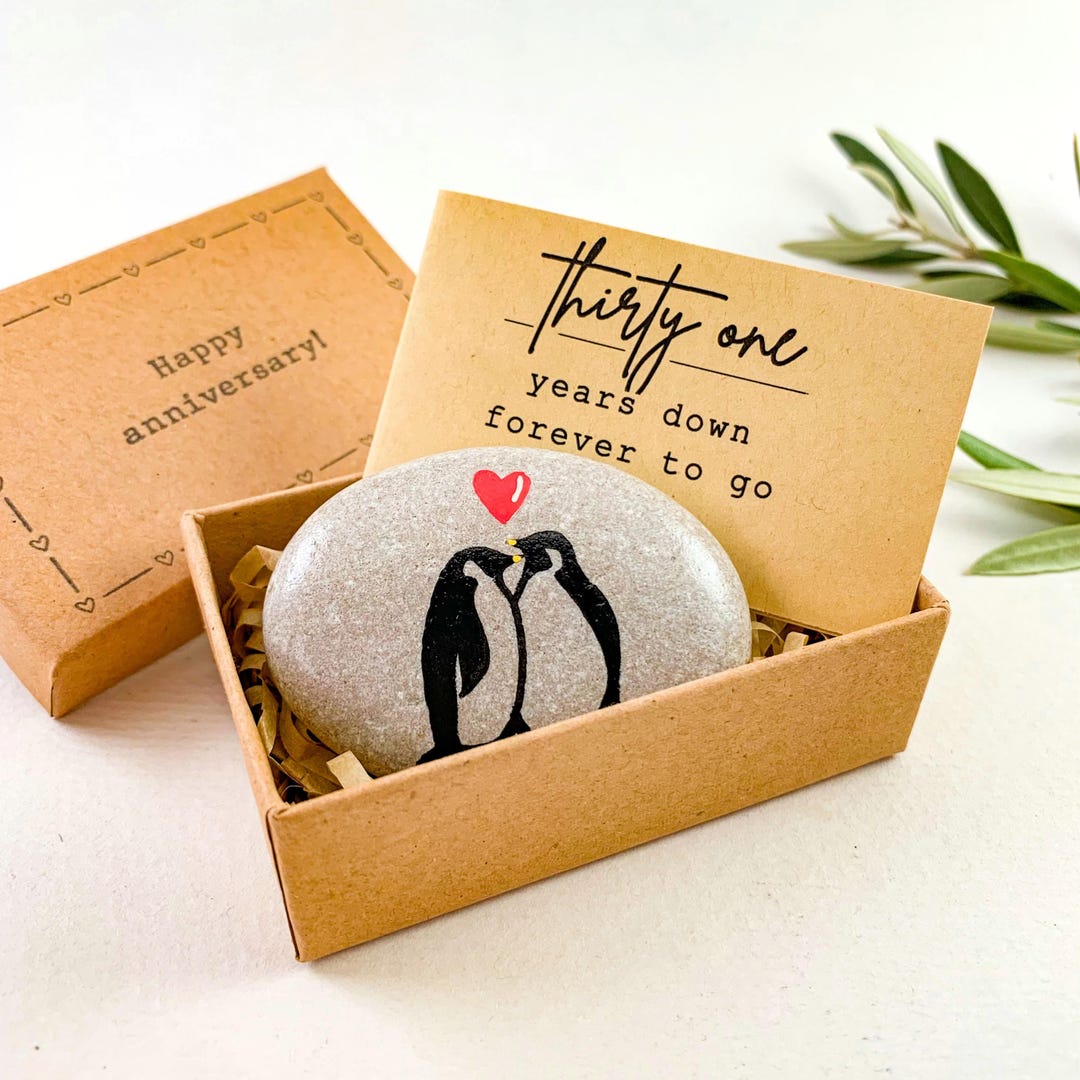 Personalized 31st Anniversary Gift for Husband Wife Penguins Couple on ...