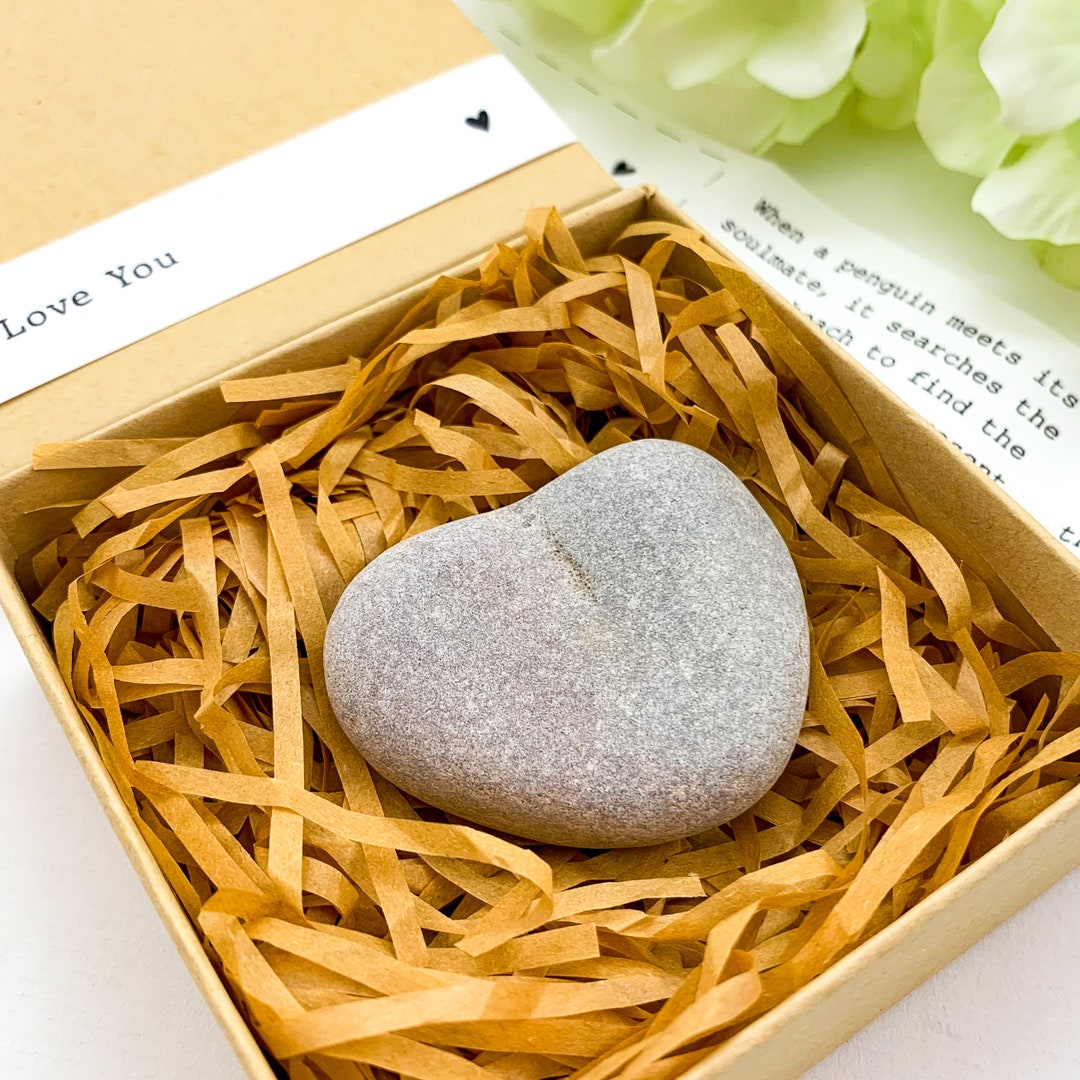 Heart Shaped Rocks Valentines Gifts for Him Meaningful, 1 Year ...